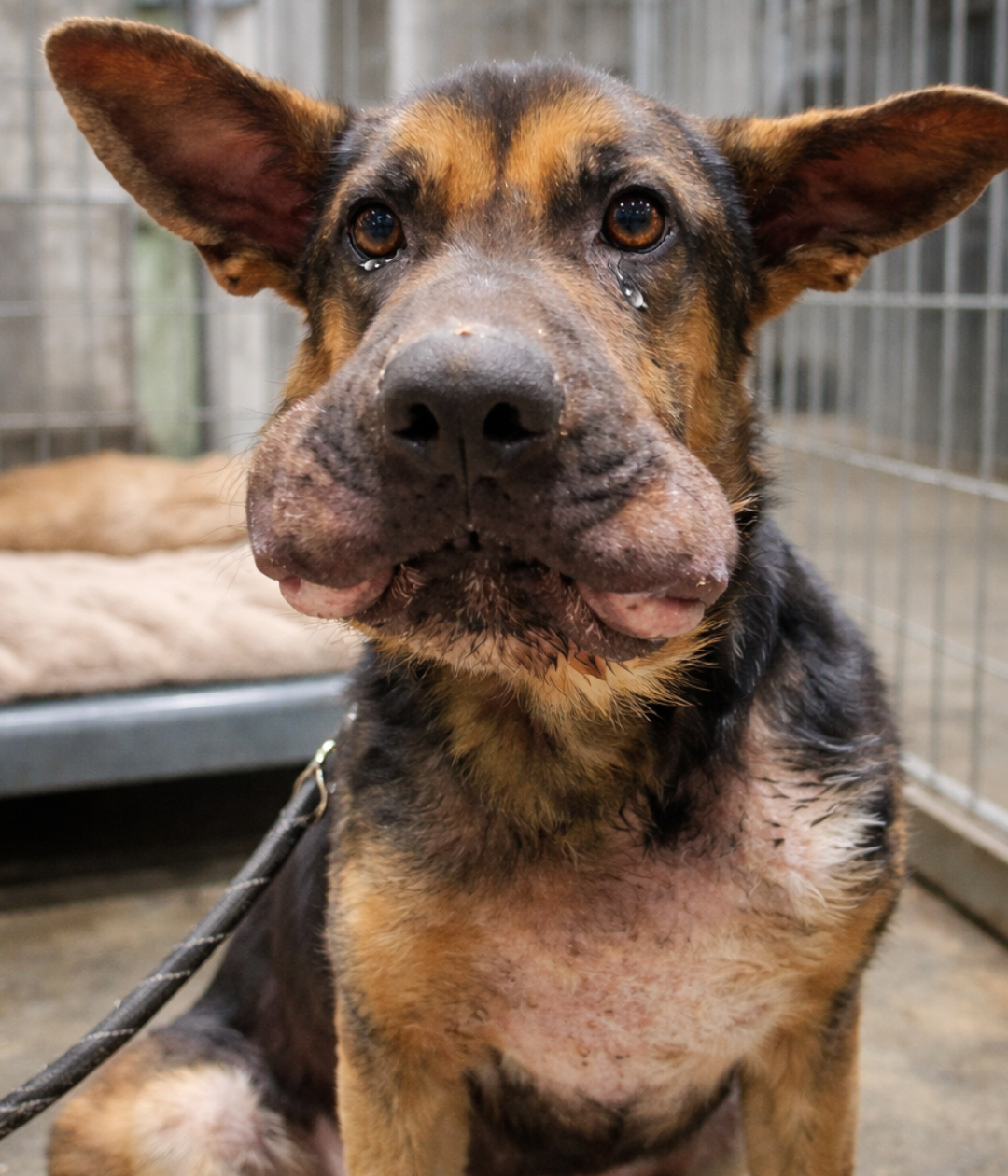 Severely Swollen and Starving Dog Abandoned at an Emergency Room ...